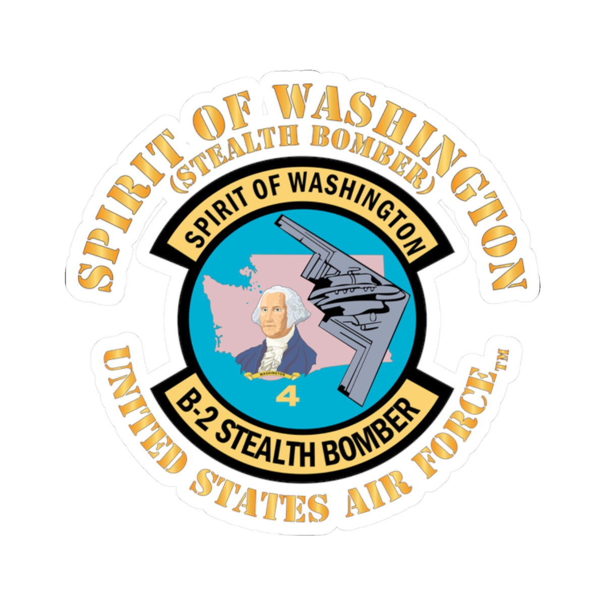 B-2 Spirit of Washington Stealth Bomber Stickers | USAF Kiss-Cut Decals ...