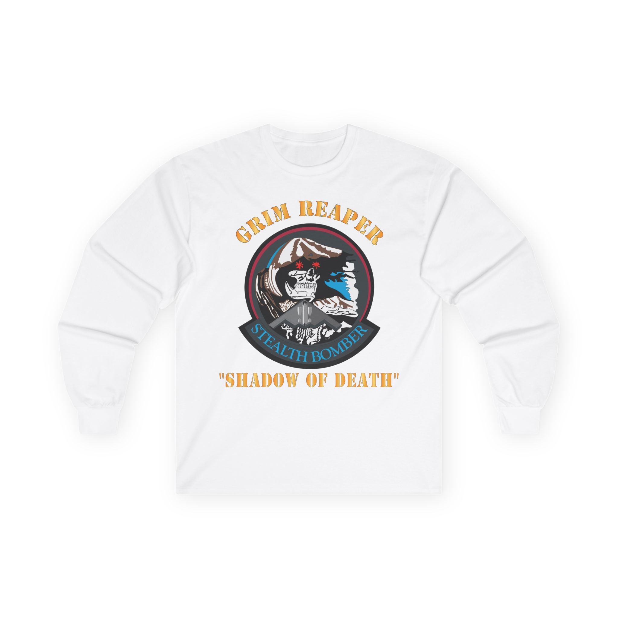 B2 Grim Reaper Long Sleeve Tee - Stealth Bomber | Air Force Stickers Plus